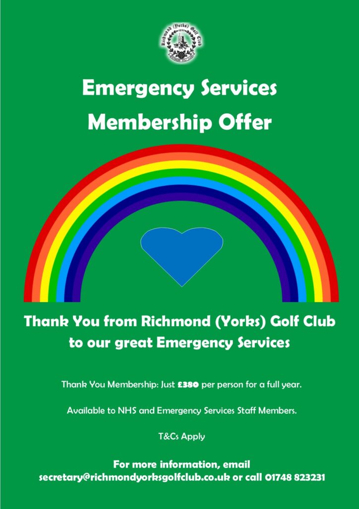 Emergency Services Membership Offer - Richmond (Yorks) Golf Club